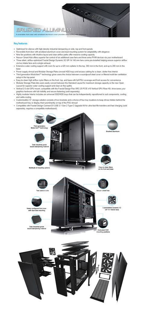 Buy Fractal Design Define R6 Blackout Edition Online Australia Evatech