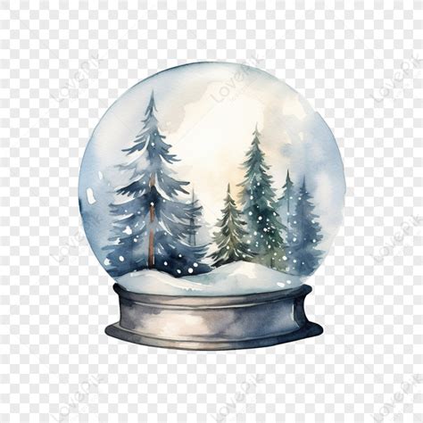 스노우 글로브 수채화 그림휴일꽃무늬포스터 Png 일러스트 무료 다운로드 Lovepik