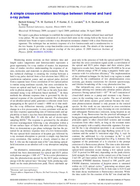 Pdf A Simple Cross Correlation Technique Between Infrared And Hard X
