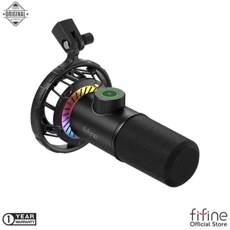 FIFINE K658 USB Gaming Microphone, RGB Dynamic Mic Dynamic Microphone ...