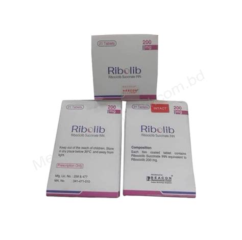Ribociclib Succinate Ribolib 200mg Rx Medicine For World