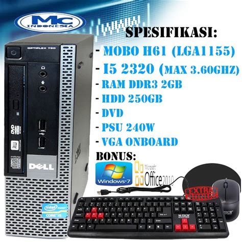 Jual Pc Built Up Dell Optiplex Siap Pakai Office Sekolah Indonesia Shopee Indonesia
