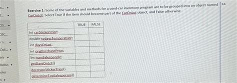 Solved Exercise Determine The Value Of Each Of The Chegg Com