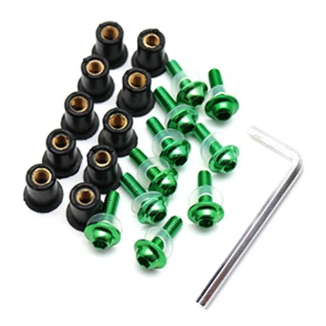 Универсальный 10 шт компл 5 мм мотоцикл винт комплект мотоциклов ветровое стекло болты гайки