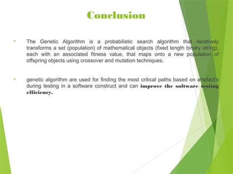 Application Of Genetic Algorithm In Software Testing Ppt