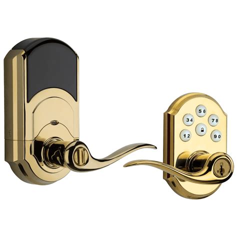 99120 039 Kwikset Smartcode 912 Door Lever With Z Wave Plus 500 Chipset In Polished Brass Finish