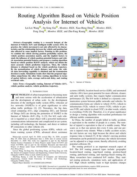 pdf routing algorithm based on vehicle position analysis for internet