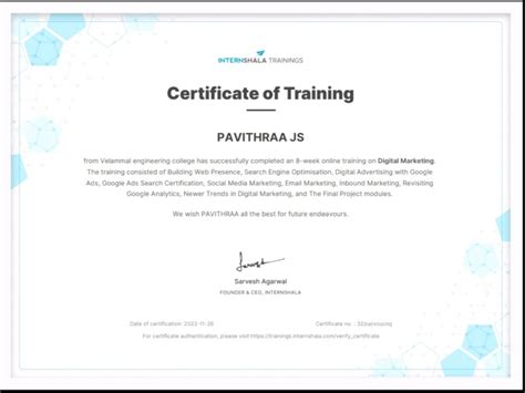 Pavithraa Js On Linkedin Digitalmarketing Internshala Training