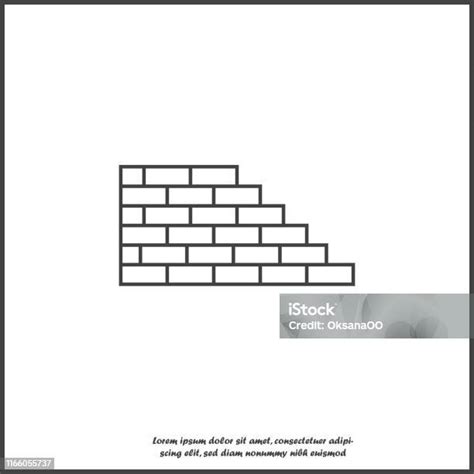 Ikon Bata Vektor Ilustrasi Batu Bata Ikon Dinding Bata Pada Latar Belakang Terisolasi Putih