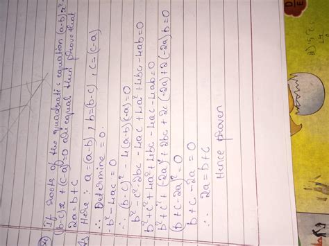 if the roots of the equation a b x 2 b c x c a 0 then prove that