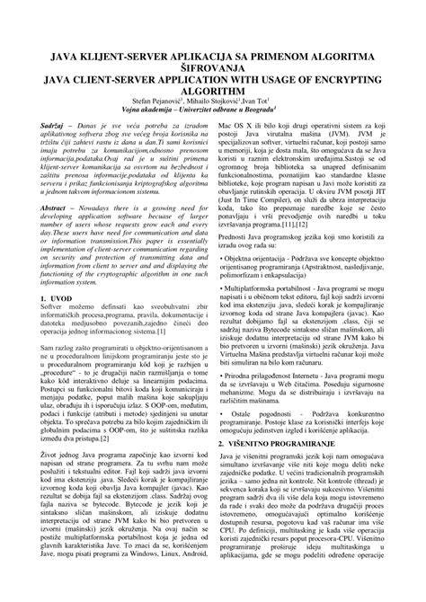 Pdf Java Client Server Application With Usage Of Encrypting Algorithm