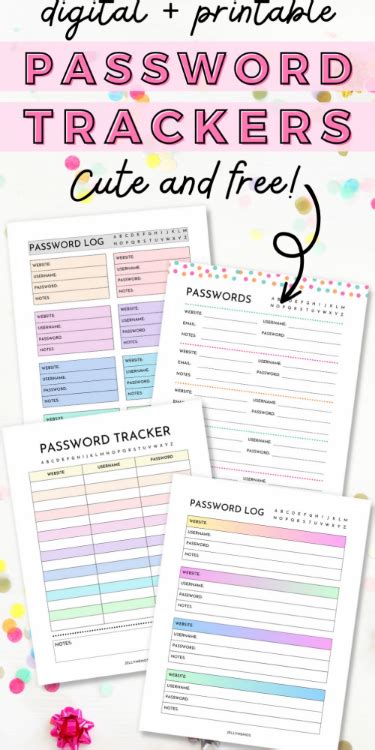 8 Printable Password Log Templates Cute Password Trackers Artofit
