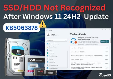 Ssdhdd Not Recognized Windows 11 After Kb5063878 Update Solved
