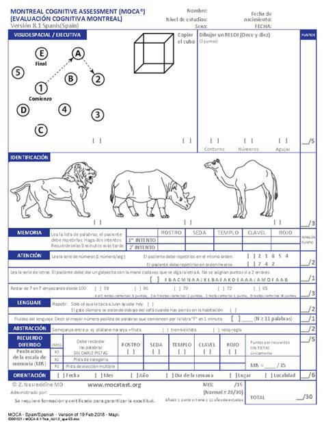 Printable Pdf Printable Moca Test