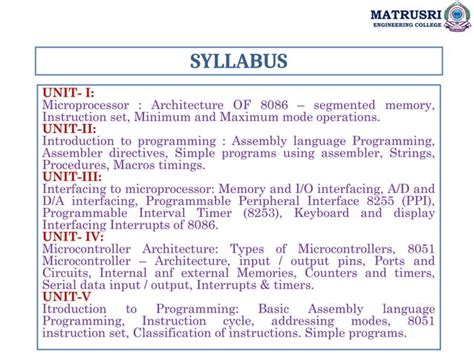 Microprocessors And Microcontrollers8086 Ppt
