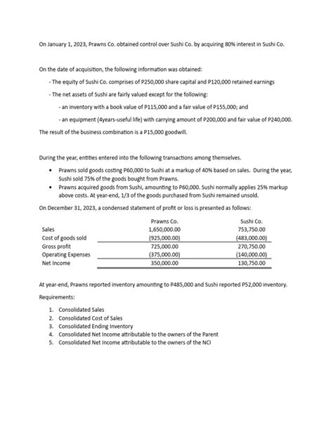 Intercompany Transactions Part 1 Pdf Book Value Net Income