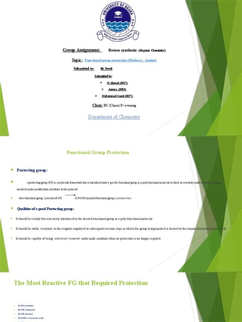 Functional Group Protection Pdf Amine Ketone