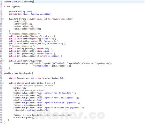 ClaseJugadorJava Tutorias Co