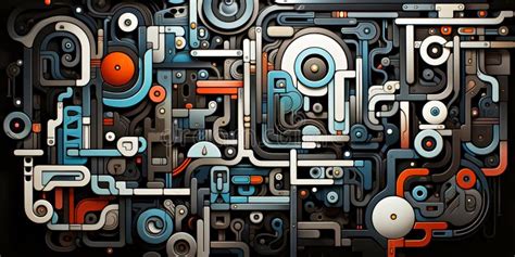 Abstract Geometric Circuit Board Design Modern Digital Technology Inspired Art For Futuristic