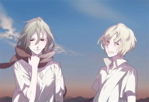 Safebooru 1boy 1girl D Armin Arlert Black Hair Blonde Hair Blush