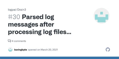 parsed log messages after processing log files using drain3 · issue 30