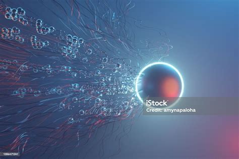 추상 미래 공간 빛나는 원 에너지 볼 라이트 링 배경 3d 렌더링n 정자에 대한 스톡 사진 및 기타 이미지 정자 3차원 형태 개념 Istock