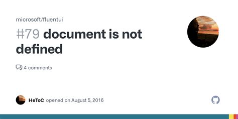 Document Is Not Defined · Issue 79 · Microsoftfluentui · Github