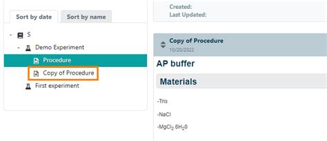 copying experiment section