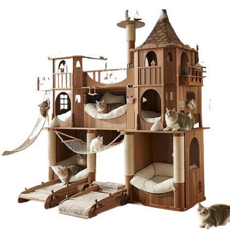 Home Super Large Castle Solid Wood Cat Climbing Frame Cat Nest