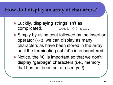 Today In Cs161 Week 7 Arrays Learning About Arrays Examples Graphical Ppt Download