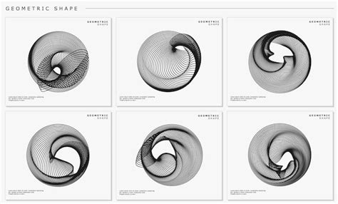 Premium Vector Collection Of Abstract Shape Using Blended Line Effect