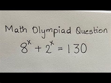 Mexico A Nice Math Olympiad Exponential Problem YouTube