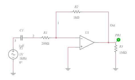 first order high pass filter design inverting multisim live