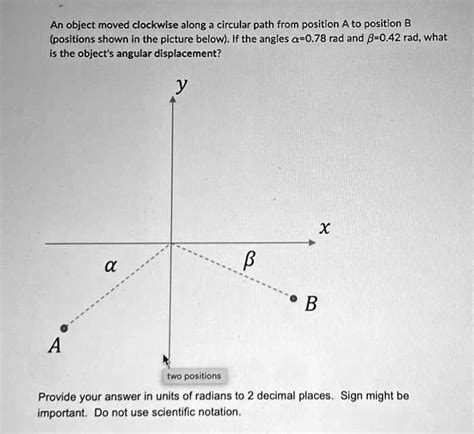 SOLVED An Object Moved Clockwise Along A Circular Path From Position A To Position B Positions