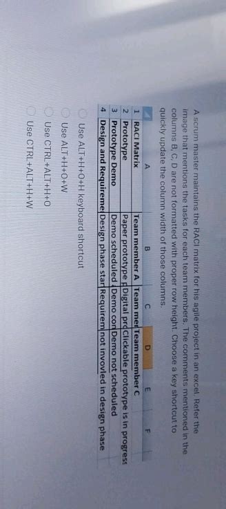 A Scrum Master Maintains The Raci Matrix For Studyx