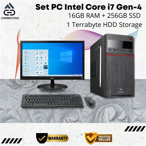 Jual Set PC Komputer Intel Core I7 Gen 4 RAM 16GB SSD Rakitan Office Shopee Indonesia