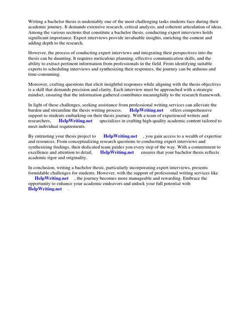 Bachelor Thesis Expert Interview Download Free Pdf Thesis Expert