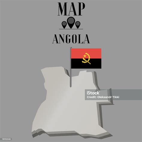 Angola 는 세계지도 플래그폴 벡터 일러스트 디자인에 국기와 윤곽 실루엣 배경 개체 요소 국가 설정에서 기호에 고립 가정 생활에 대한 스톡 벡터 아트 및 기타 이미지