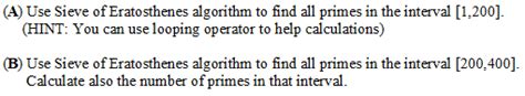 Solved A Use Sieve Of Eratosthenes Algorithm To Find All