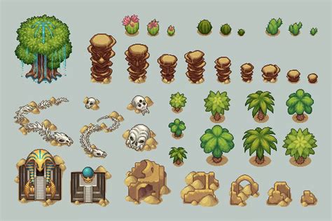Desert Tileset Top Down Pixel Art Unityhub Pro бесплатные ассеты для Unity и Unreal Engine