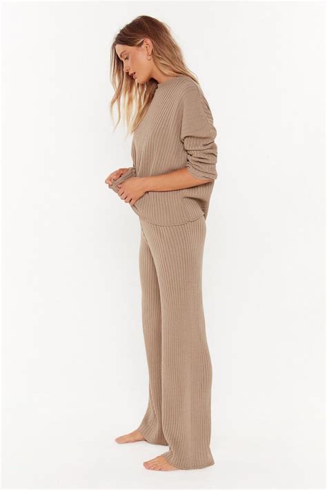 Ribbed Sweater And Pants Lounge Set Loungewear Outfits Lounge Wear