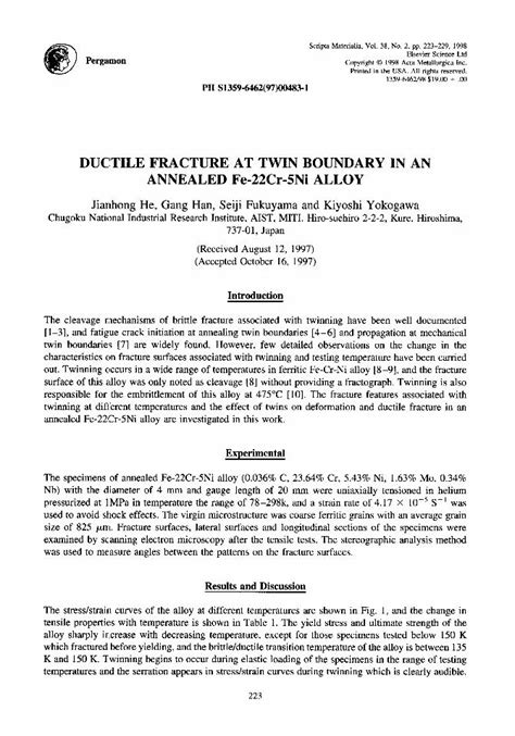 Pdf Ductile Fracture At Twin Boundary In An Annealed Fe22cr5ni Alloy Dokumen Tips
