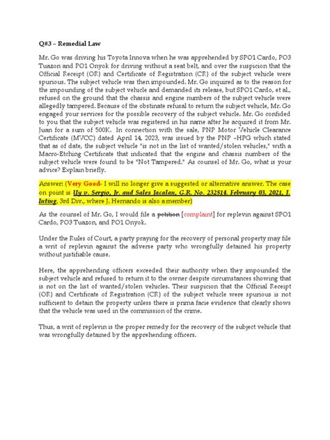 Special Civil Action And Provisional Remedies Pdf