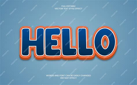 Premium Vector Hello Text Effect