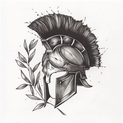 Spartan Helmet Tattoo Drawing Bold Symbol Of Strength And Heritage