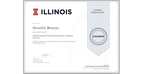 Shrishti Mourya On Linkedin Completion Certificate For Understanding Financial Statements Company
