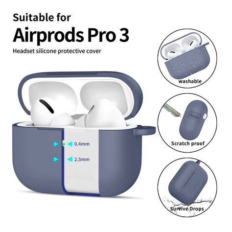 Apple Airpods Pro 3 Gen Tech Protect Silicone Hook Cover Blå