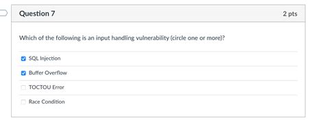 solved which of the following is an input handling