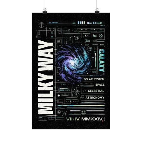 Milky Way Galaxy Poster Space Astronomy Matte Vertical Poster Etsy