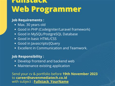 Lowongan Kerja Jasa Pembuatan Website Dan Aplikasi Profesional